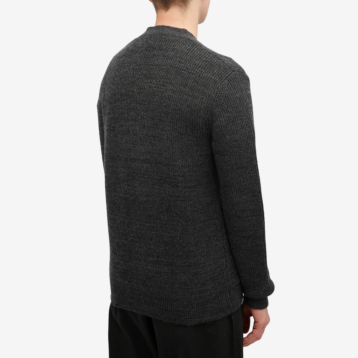 Norse Projects Men's Loki Wool Rib Knit Cardigan in Dark Grey Melange ...