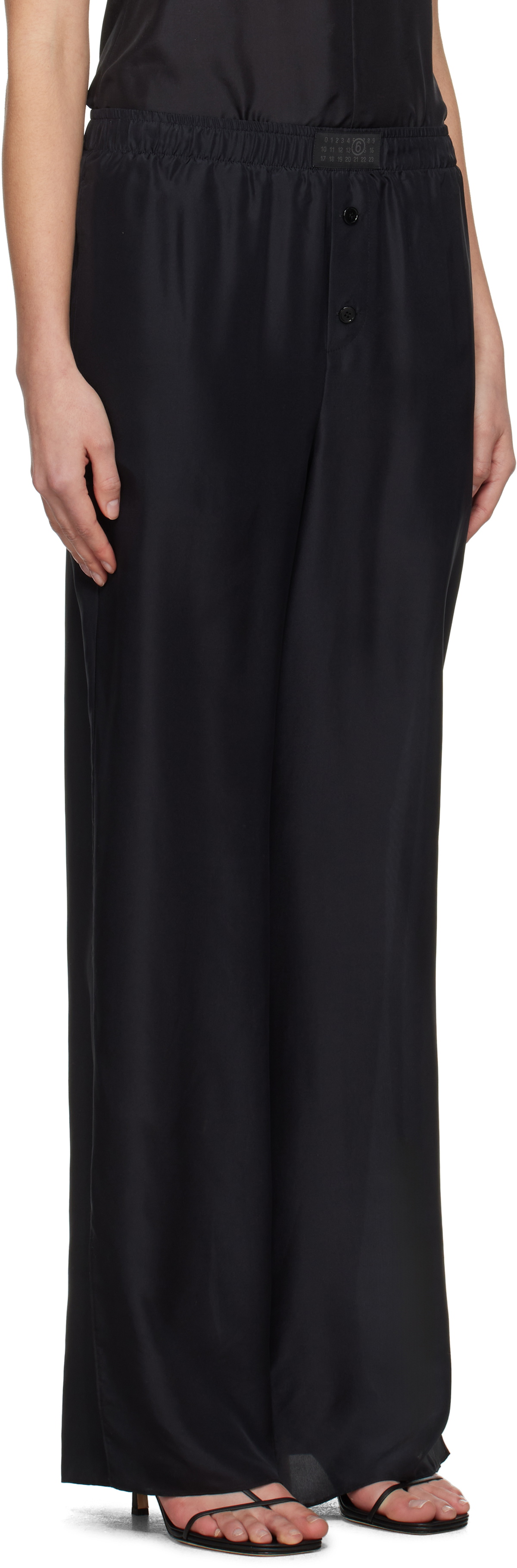 MM6 Maison Margiela Black Light Silk Pyjama Pants MM6 Maison Margiela