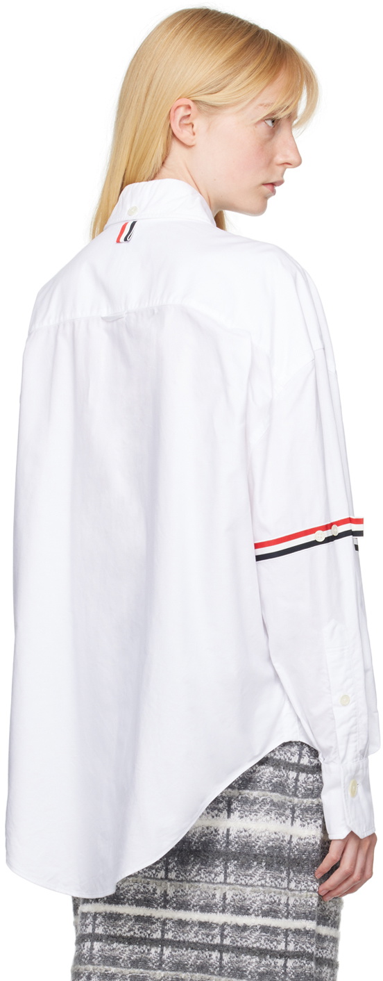 Thom Browne White Supersize RWB Armbands Shirt Thom Browne