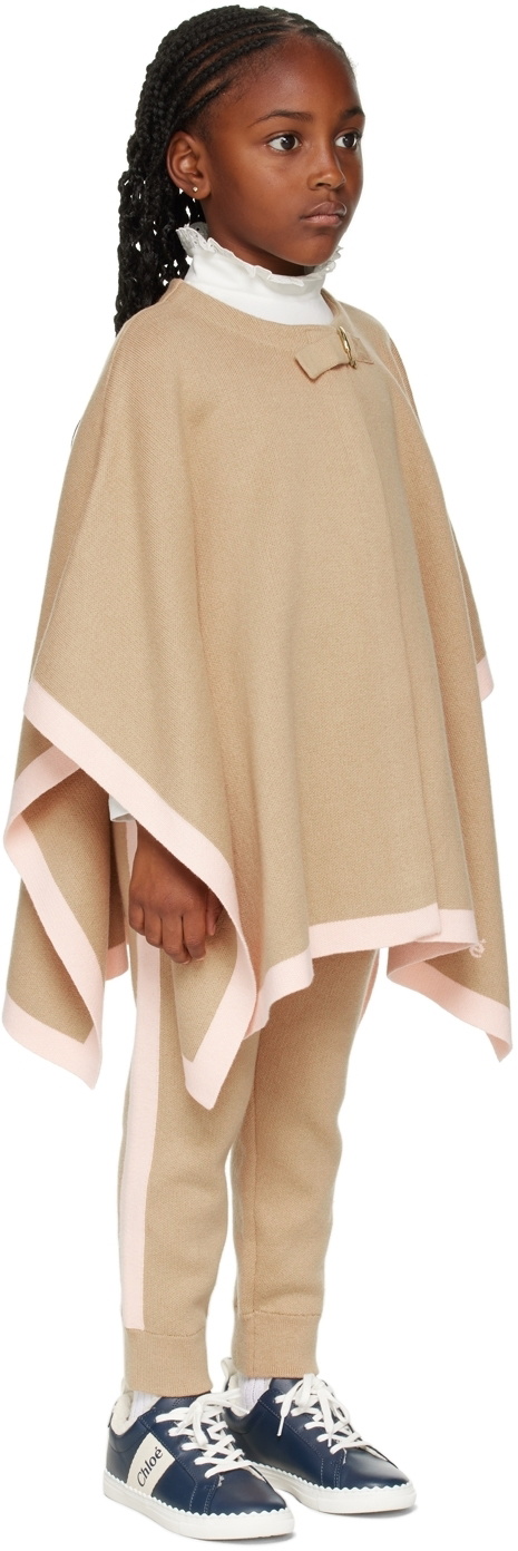 Chloé Kids Brown Jacquard Cape Chloe