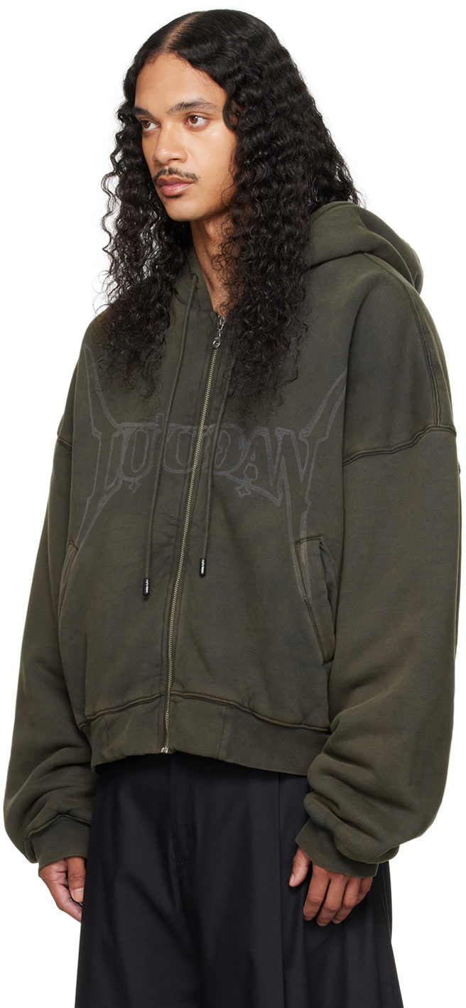 LU'U DAN Black Washed-Out Hoodie LU'U DAN