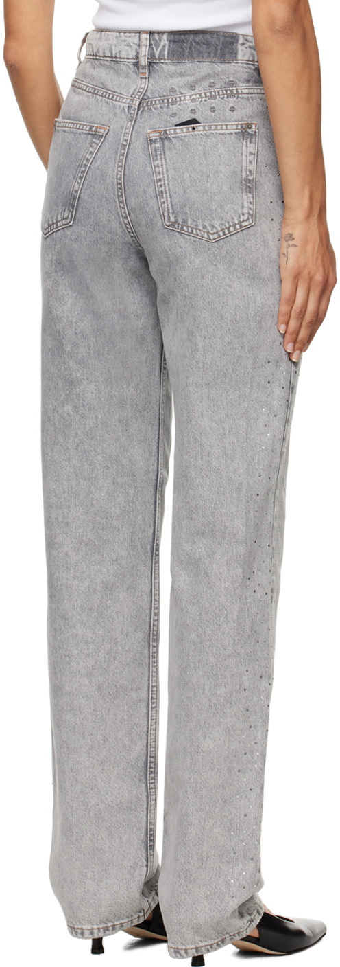 Ksubi Gray Playback Dime Krystal Trashed Jeans Ksubi
