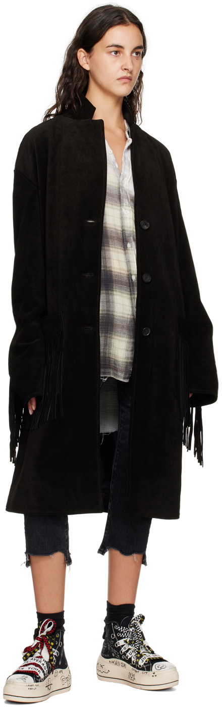 R13 Black Fringe Coat R13