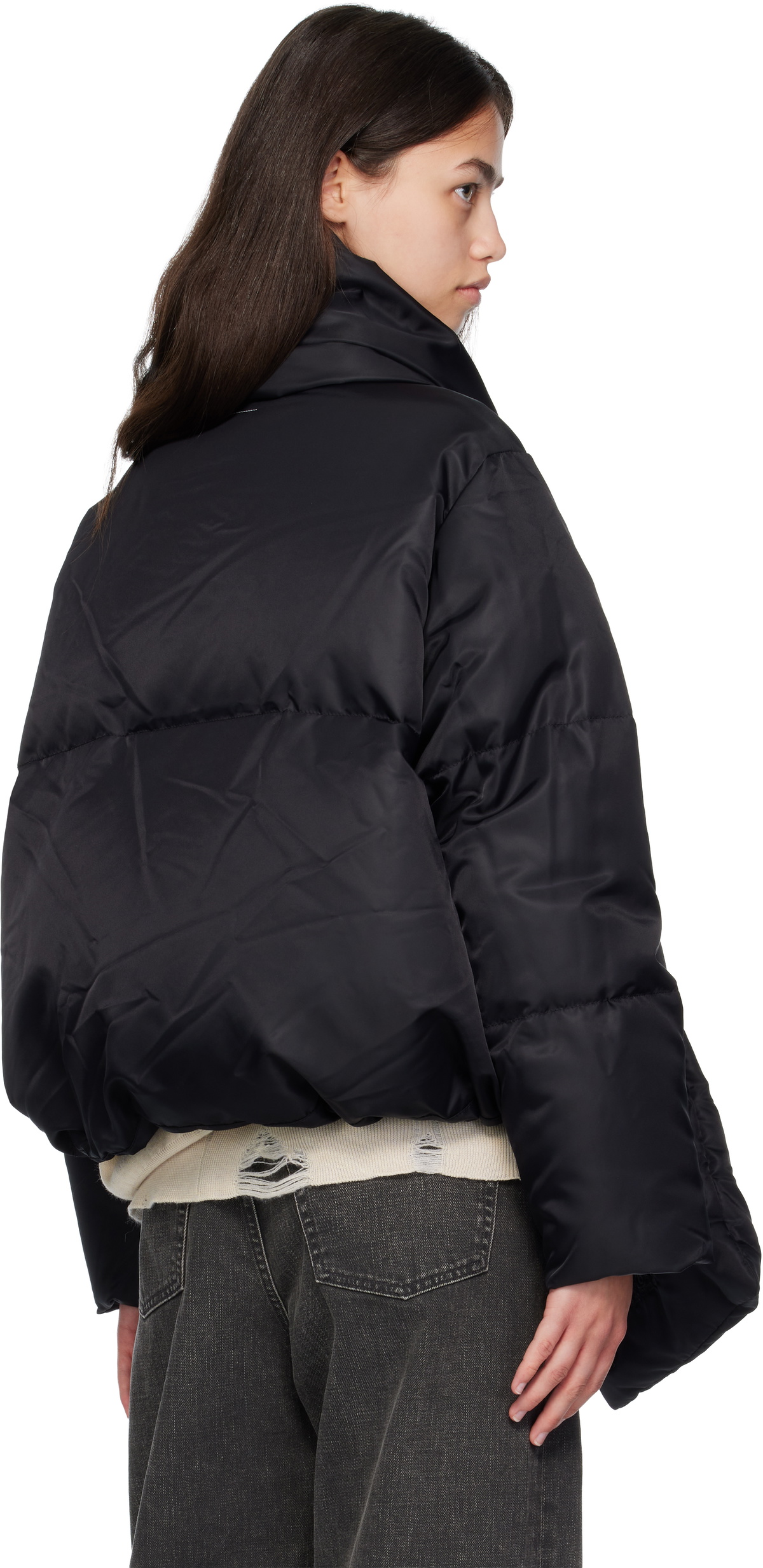 MM6 Maison Margiela Black Scarf Down Jacket MM6 Maison Margiela
