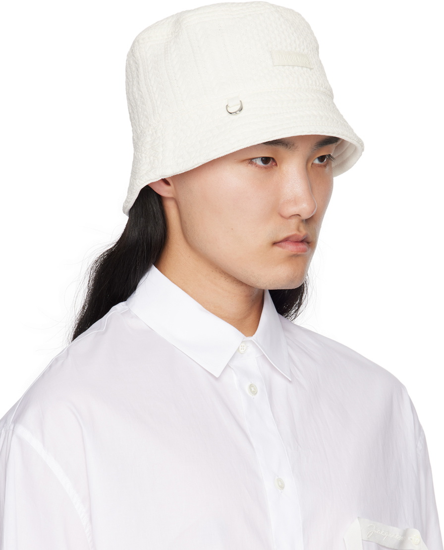 JACQUEMUS White Les Sculptures 'Le bob Belo' Bucket Hat Jacquemus