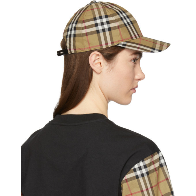 Burberry Beige Rainbow Vintage Check Cap Burberry
