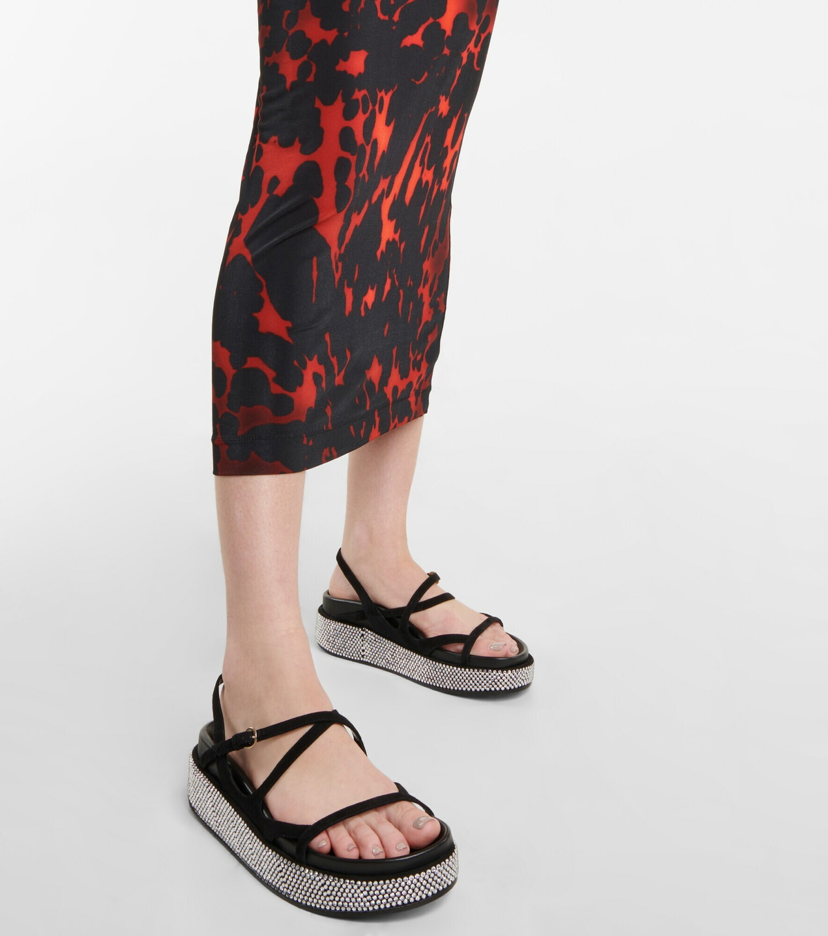 Dries Van Noten - Embellished platform leather sandals Dries Van Noten