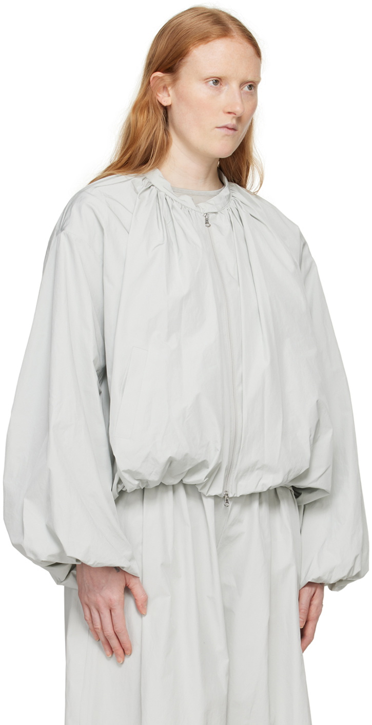 AMOMENTO Gray Shirred Jacket AMOMENTO