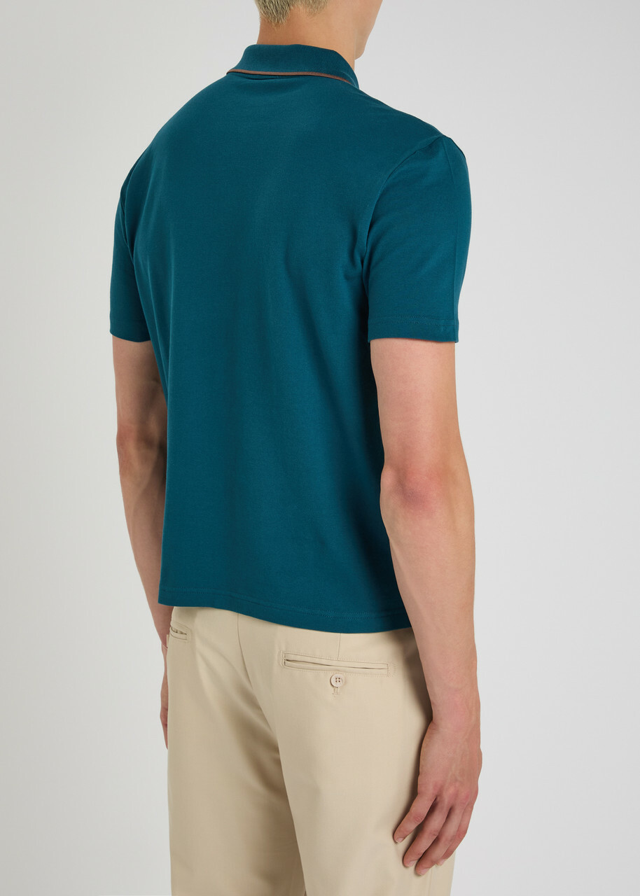 PS Paul Smith Stripe-trimmed Stretch-cotton Polo Shirt Blue PS by Paul ...