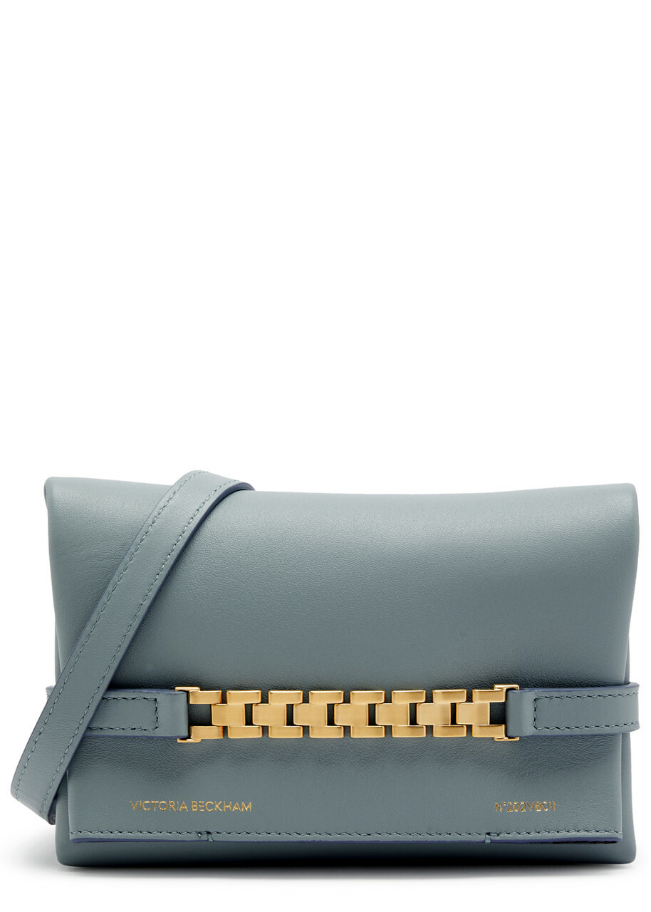 Victoria Beckham Chain Mini Leather Pouch - Blue - One Size Victoria ...