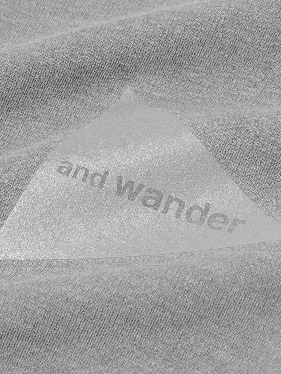 And Wander - Logo-Print Stretch-Jersey T-Shirt - Gray and Wander