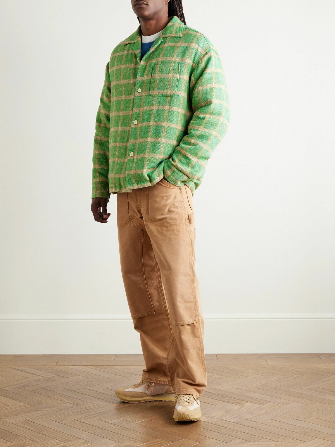 Visvim - Keesey Checked Linen and Wool-Blend Down Jacket - Green Visvim