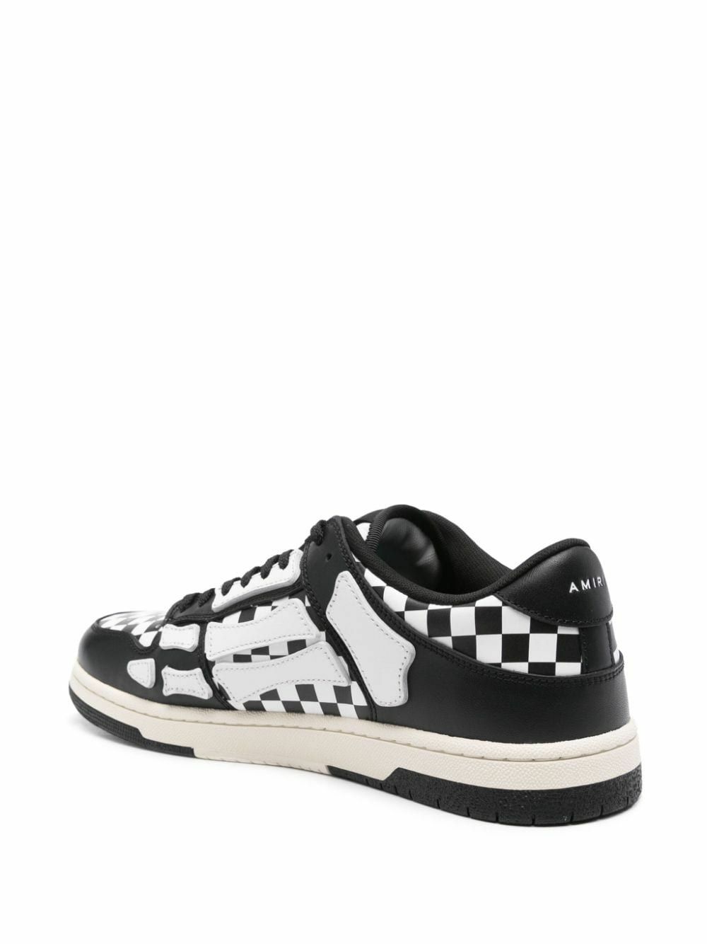 AMIRI Black And White Skel Top Low Checkered Leather Sneakers Amiri