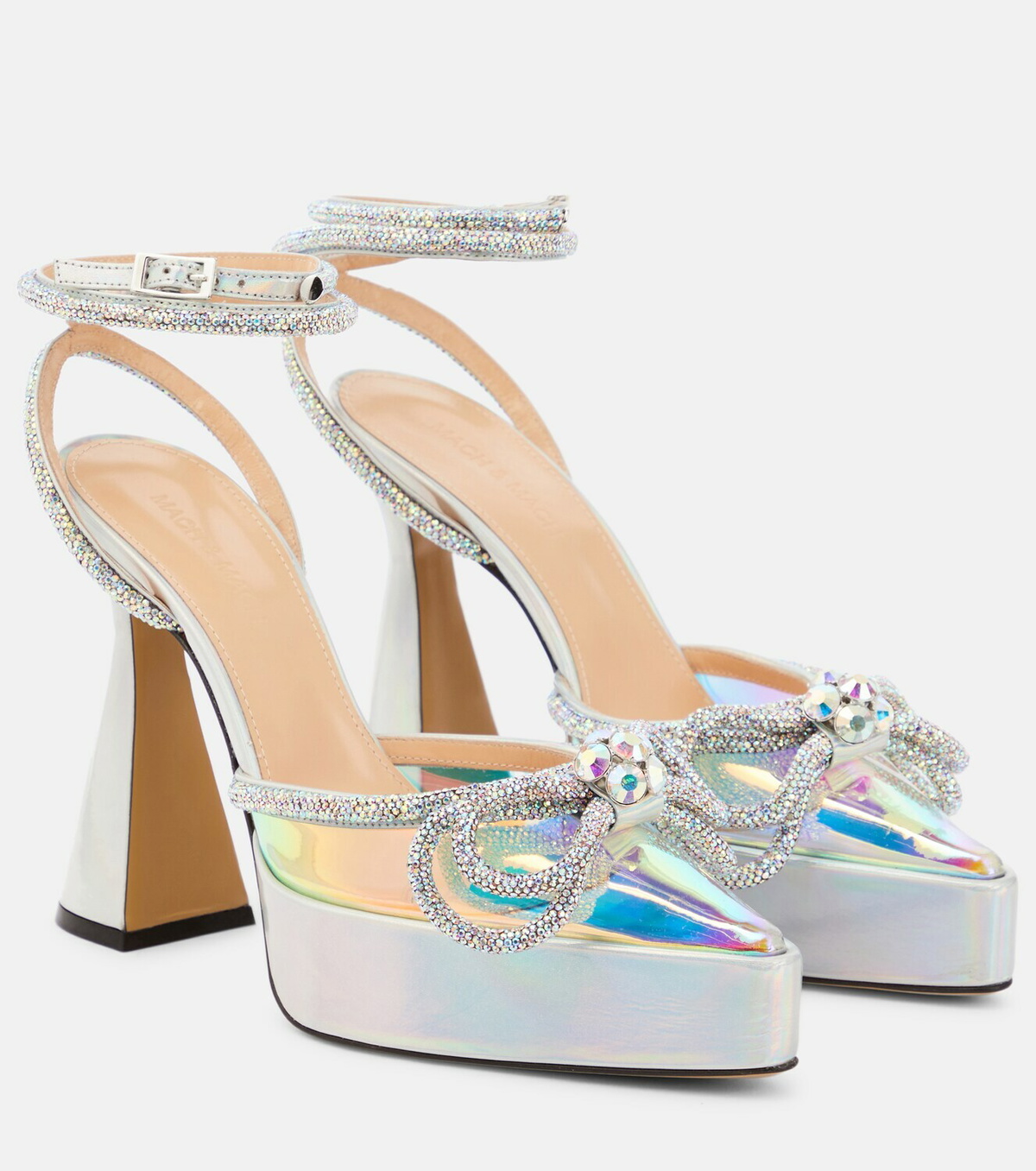 Mach & Mach - Double Bow embellished platform pumps MACH & MACH