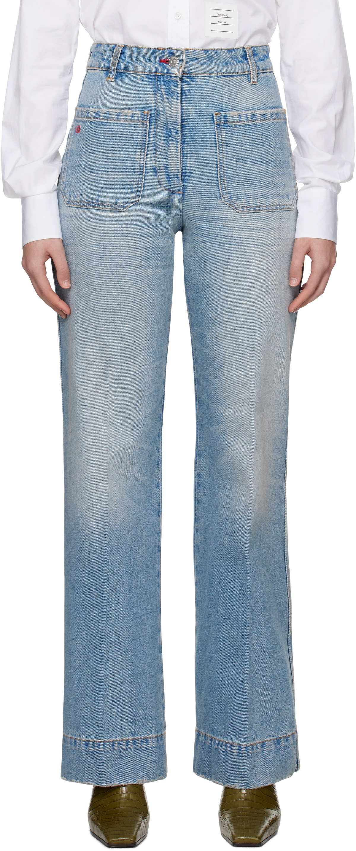 Victoria Beckham Blue Alina High Waisted Jeans Victoria Beckham