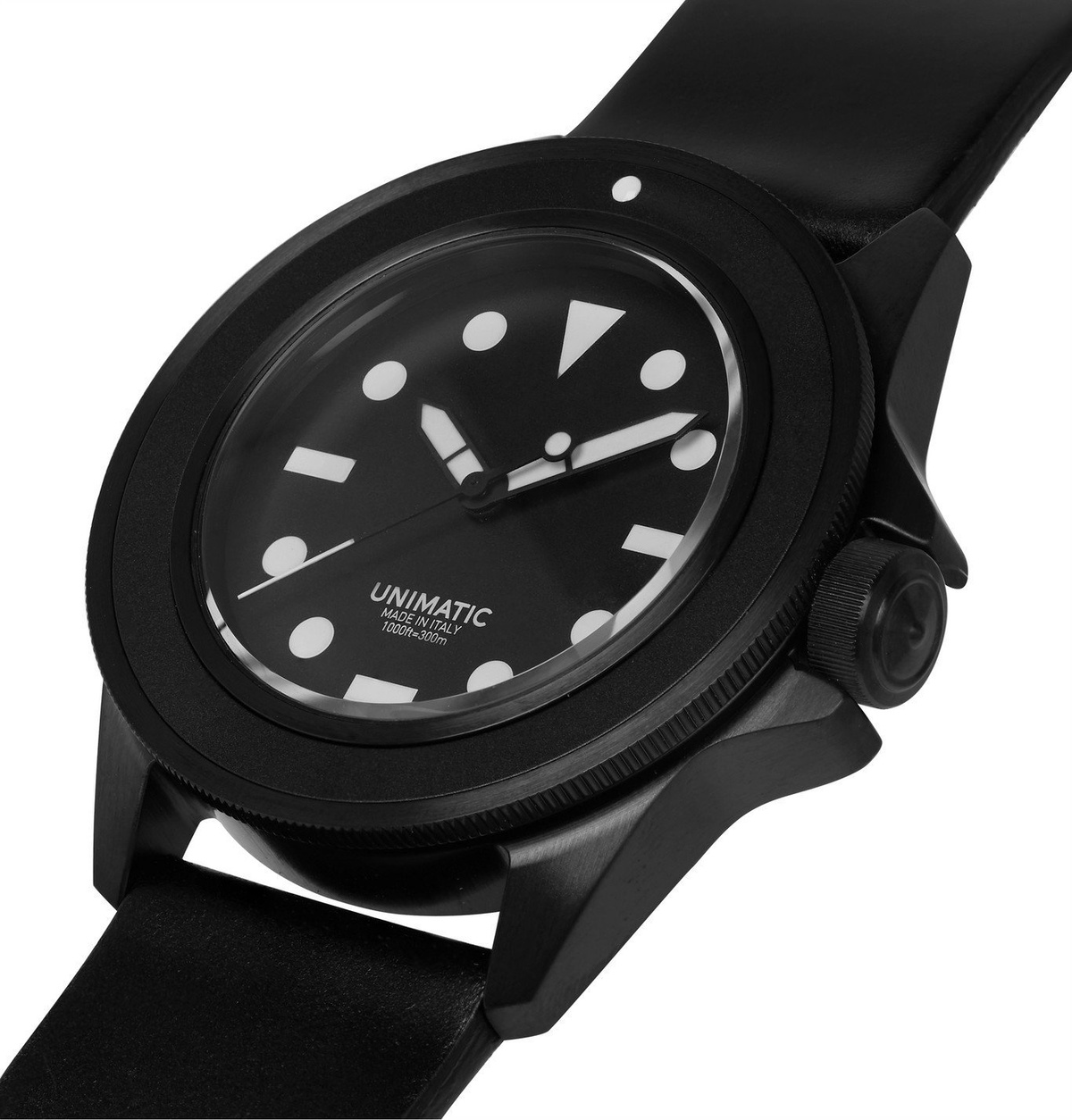 UNIMATIC - Limited Edition Stainless Steel and Leather Watch - Black ...