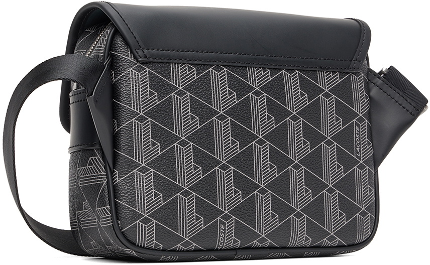 Lacoste Black 'The Blend' Monogram Messenger Bag Lacoste