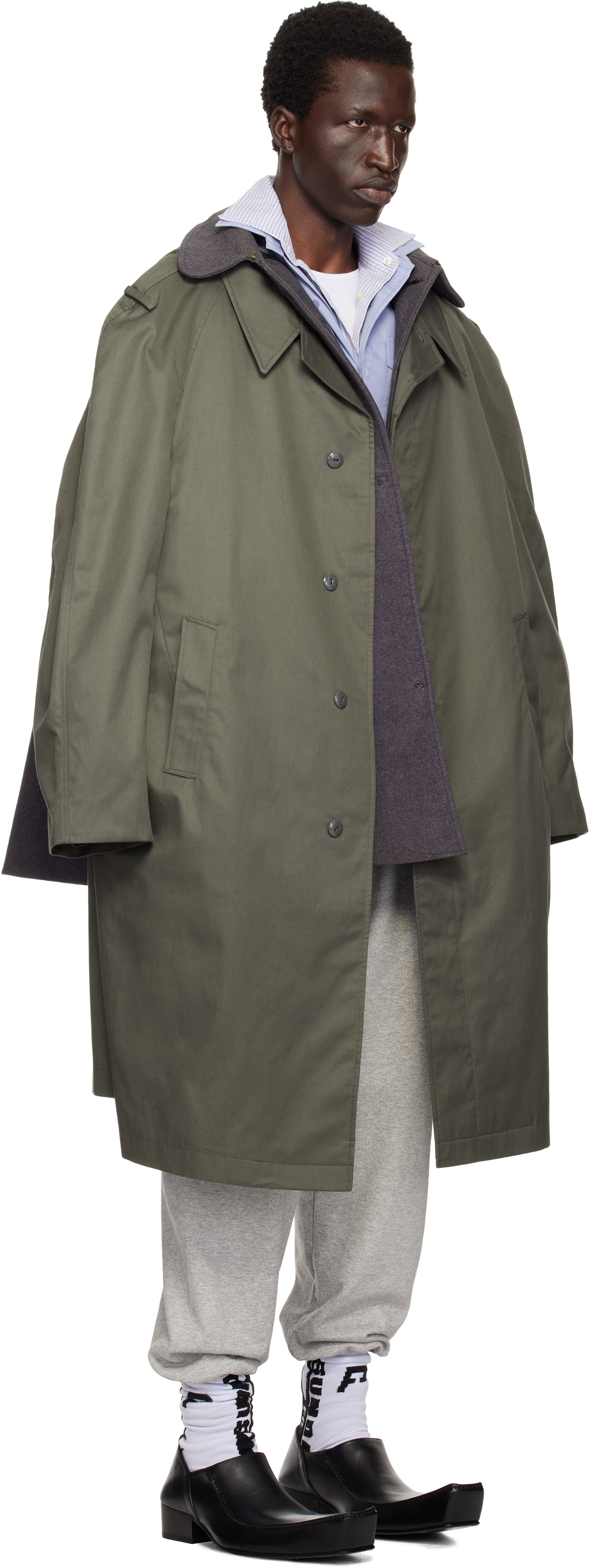 Prototypes Khaki Cut Up Trench Coat PROTOTYPES
