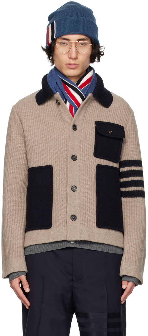 Thom Browne Brown Workman's Cardigan Thom Browne
