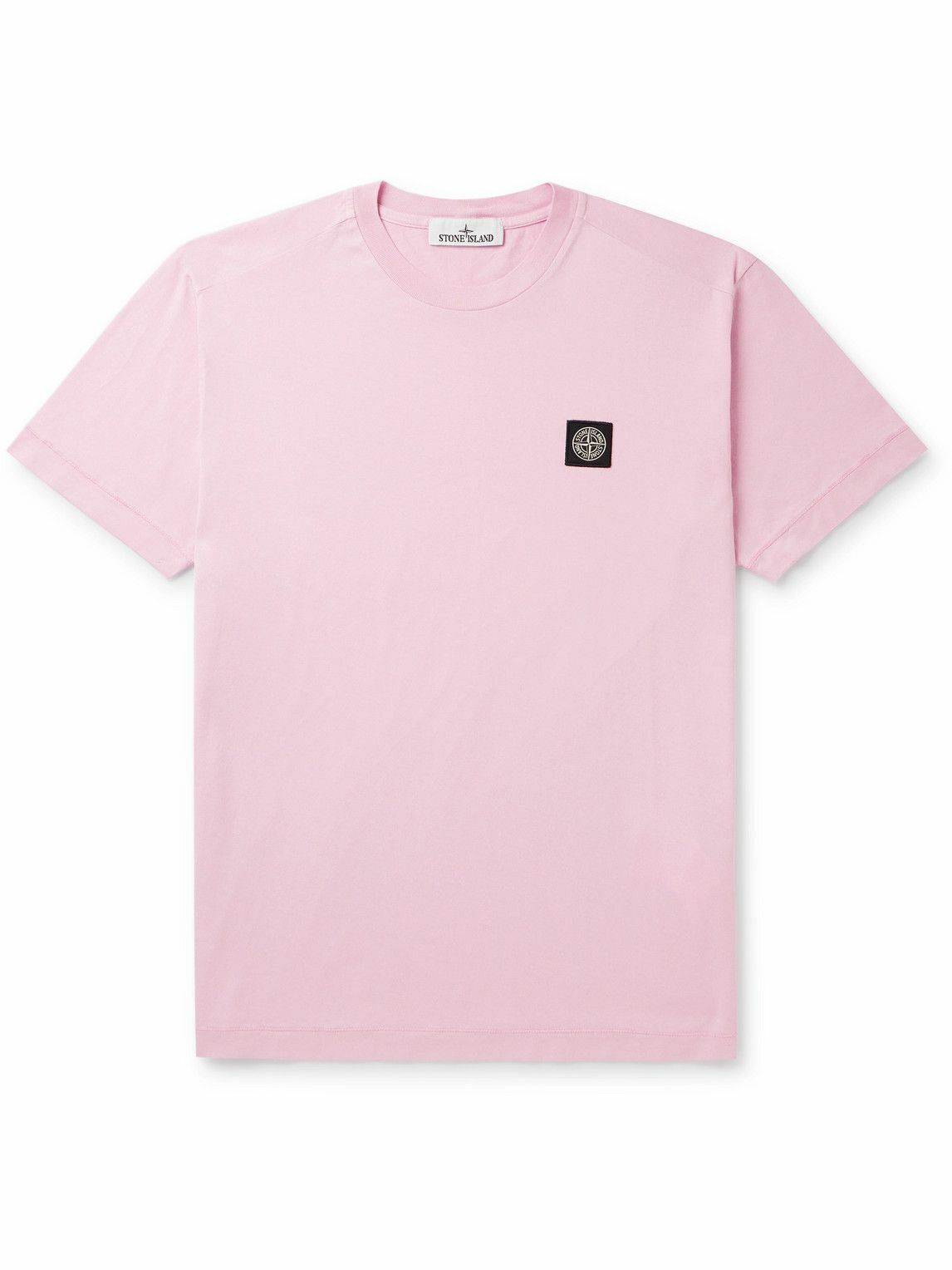 Stone Island - Logo-Appliquéd Cotton-Jersey T-Shirt - Pink Stone Island