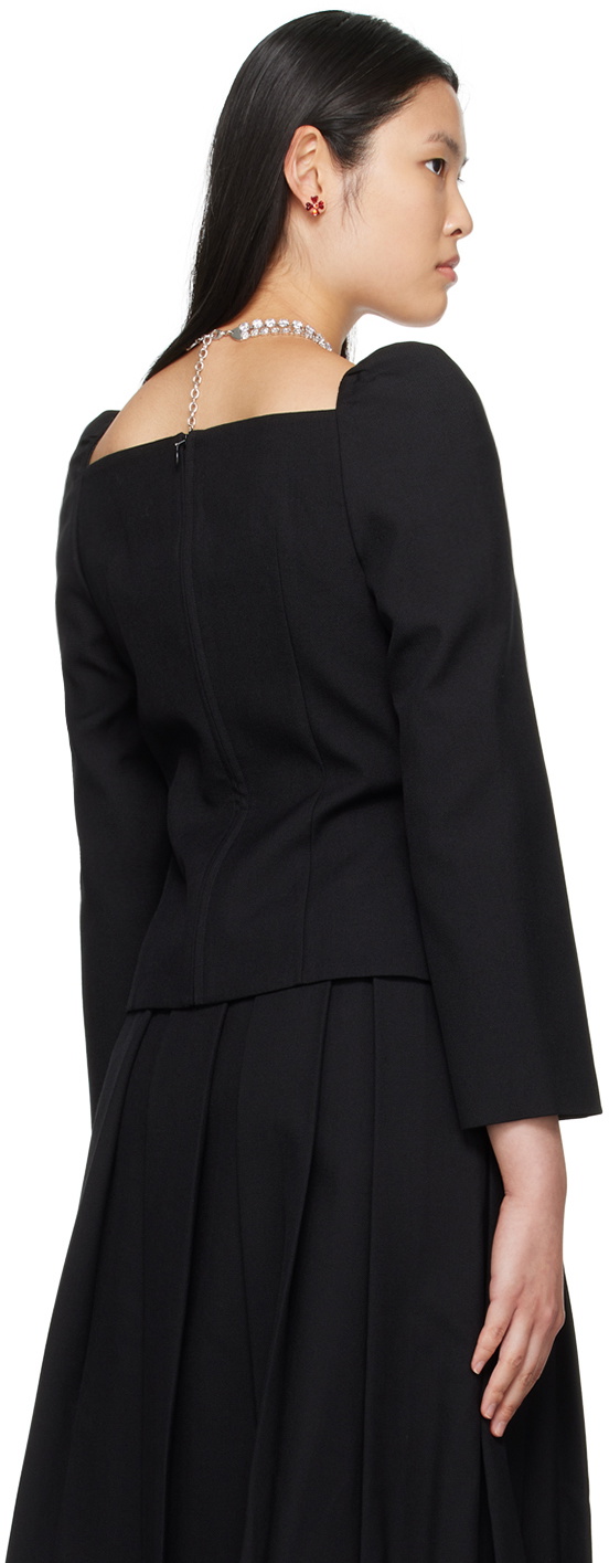 Shushu/Tong Black Square Neck Blouse Shushu/Tong