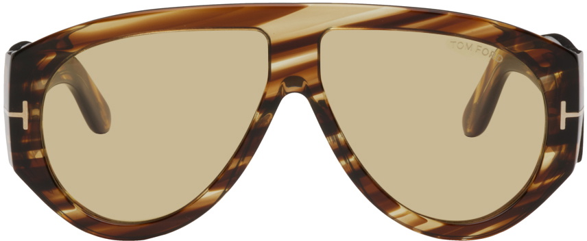 TOM FORD Brown & Transparent Bronson Sunglasses TOM FORD