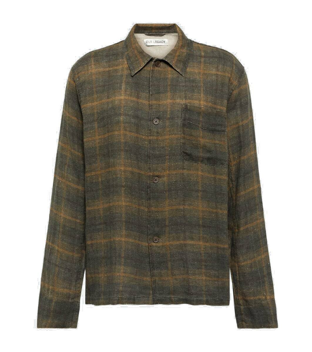 Our Legacy Box checked linen shirt Our Legacy