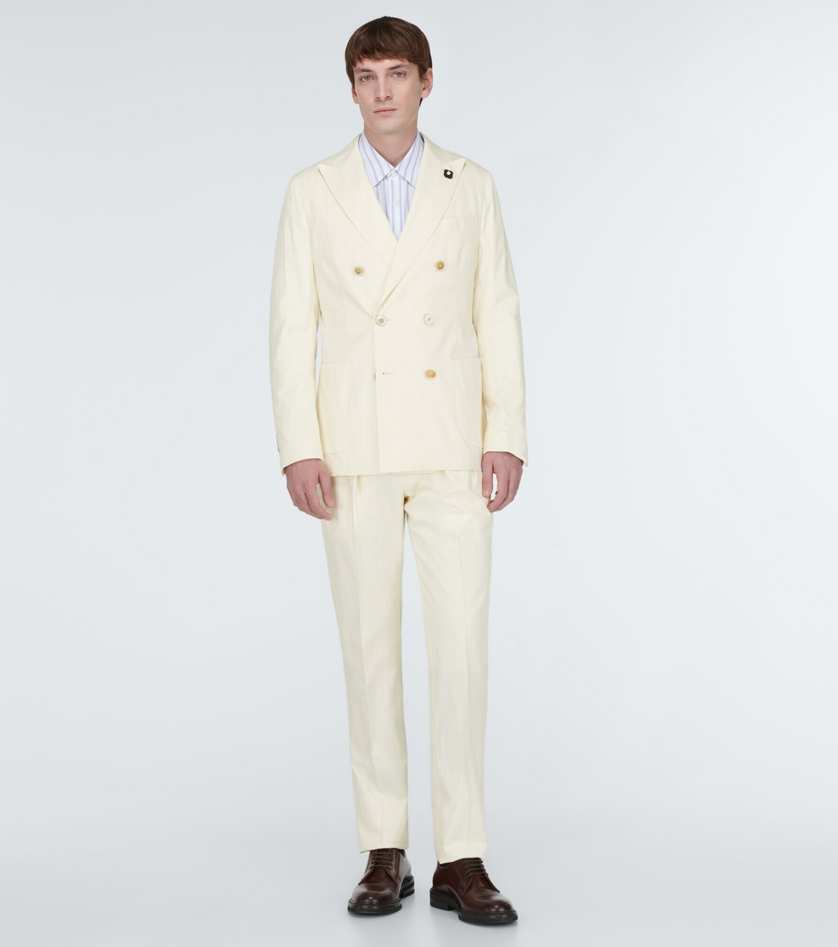 Lardini - Double-breasted cotton suit Lardini