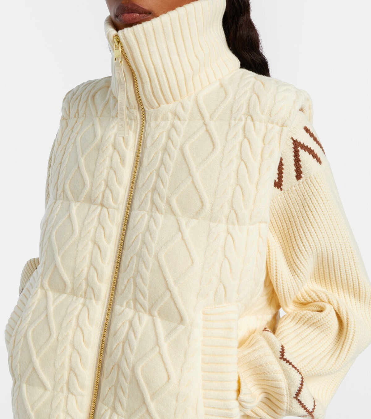 Varley Irina cable-knit puffer vest Varley