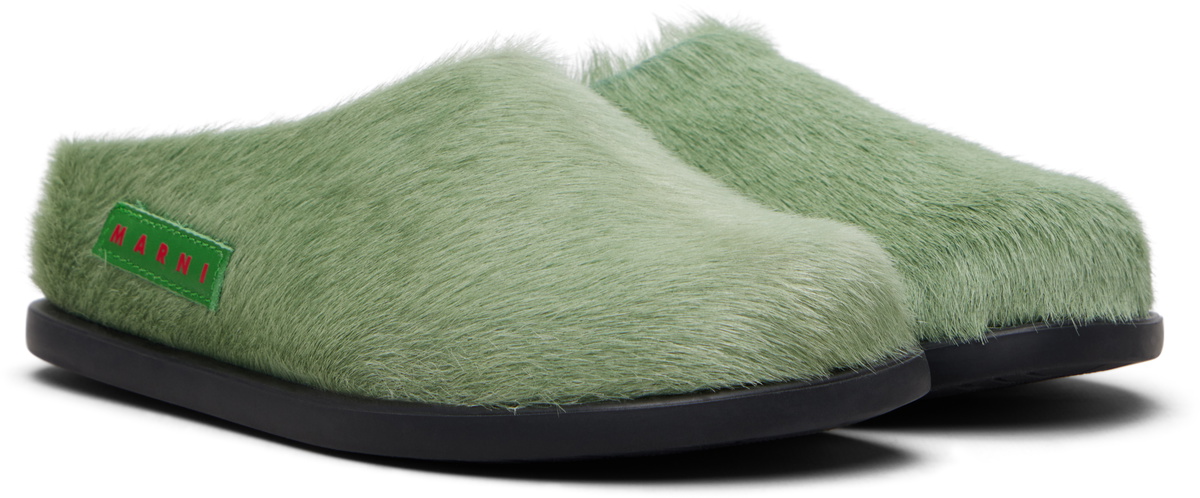 Marni Kids Green Fussbett Slip-on Loafers Marni