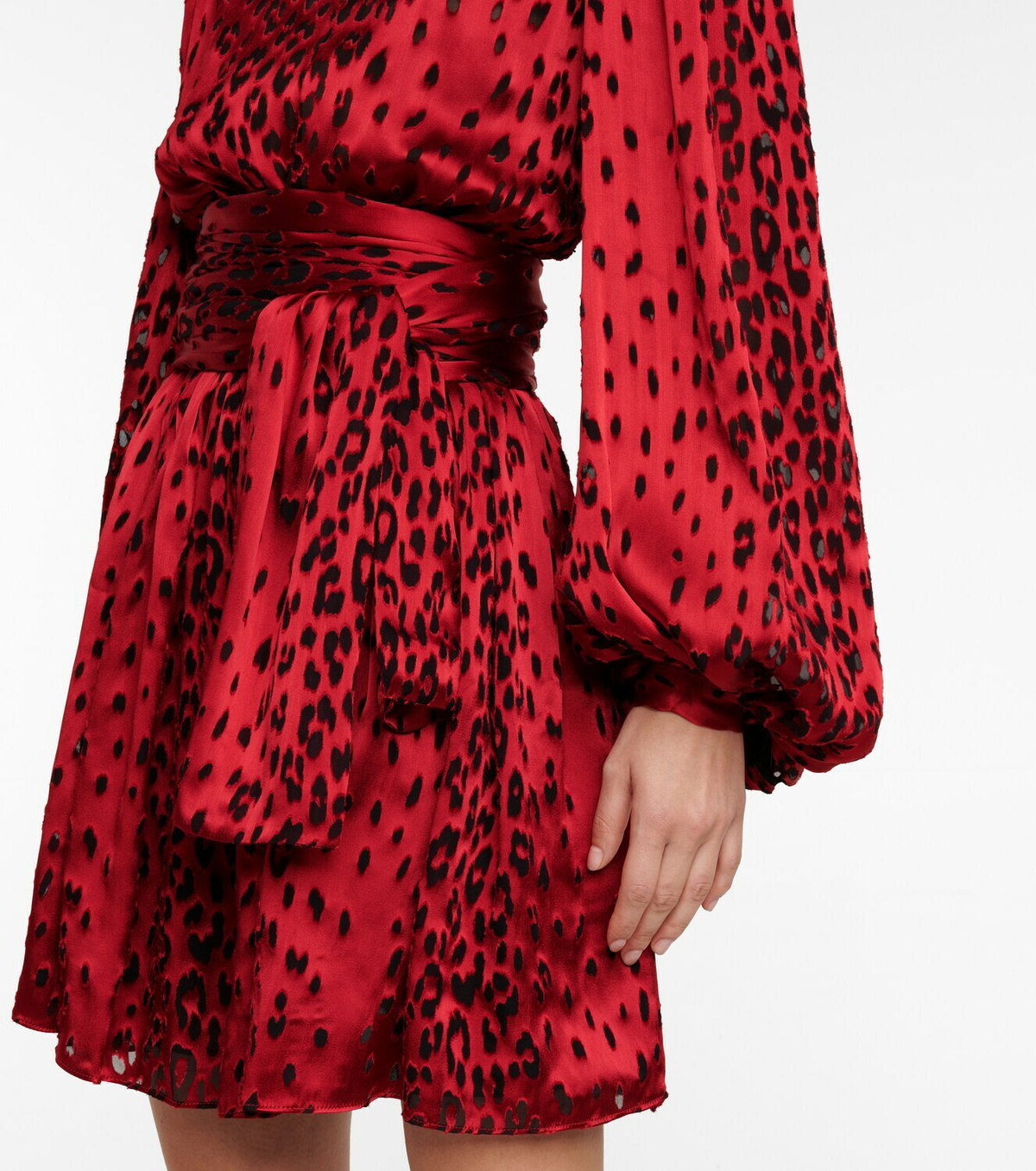 Saint Laurent Leopard-print devoré satin minidress Saint Laurent