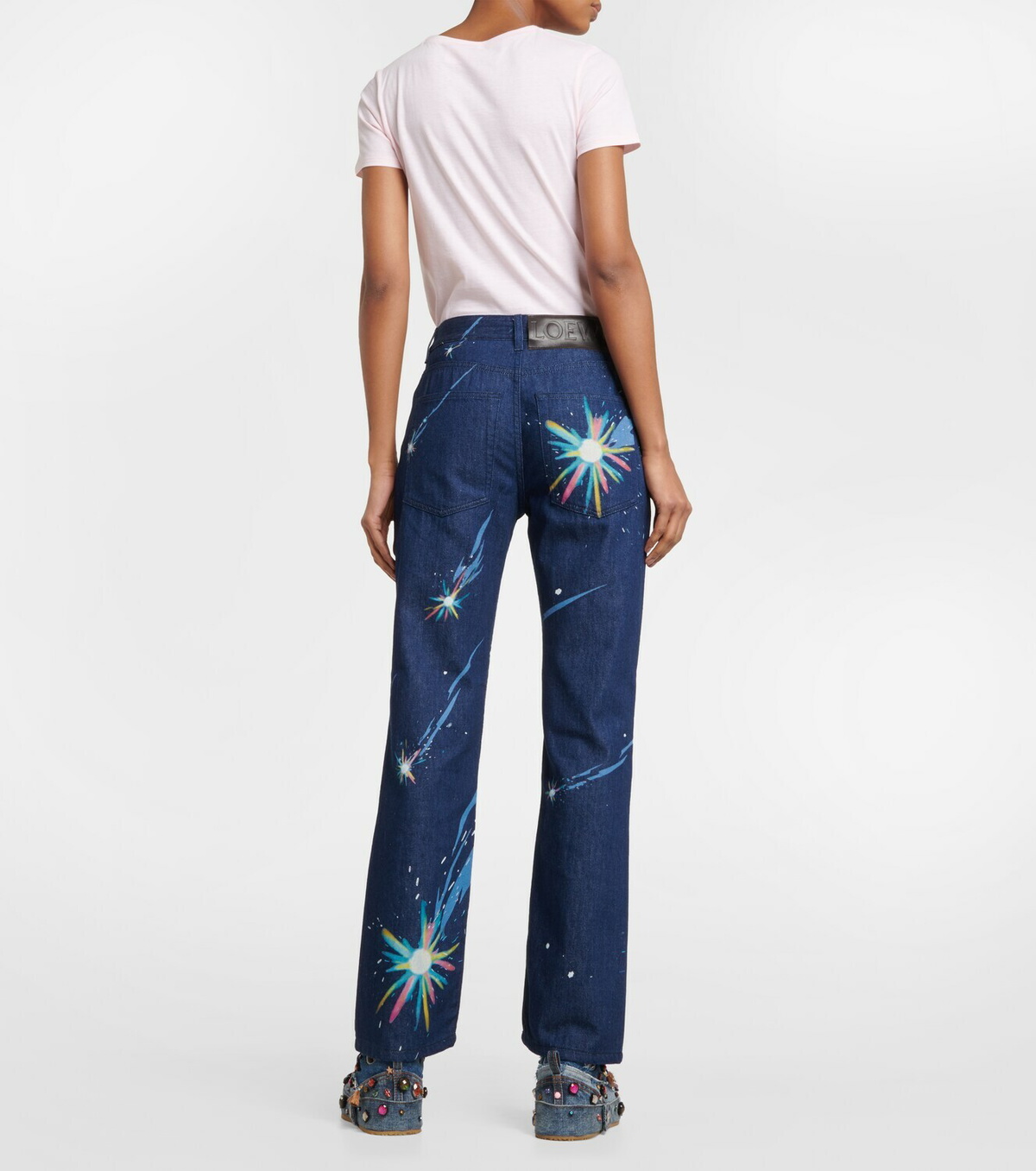 Loewe x Howl's Moving Castle Magical Sky printed high-rise jeans Loewe