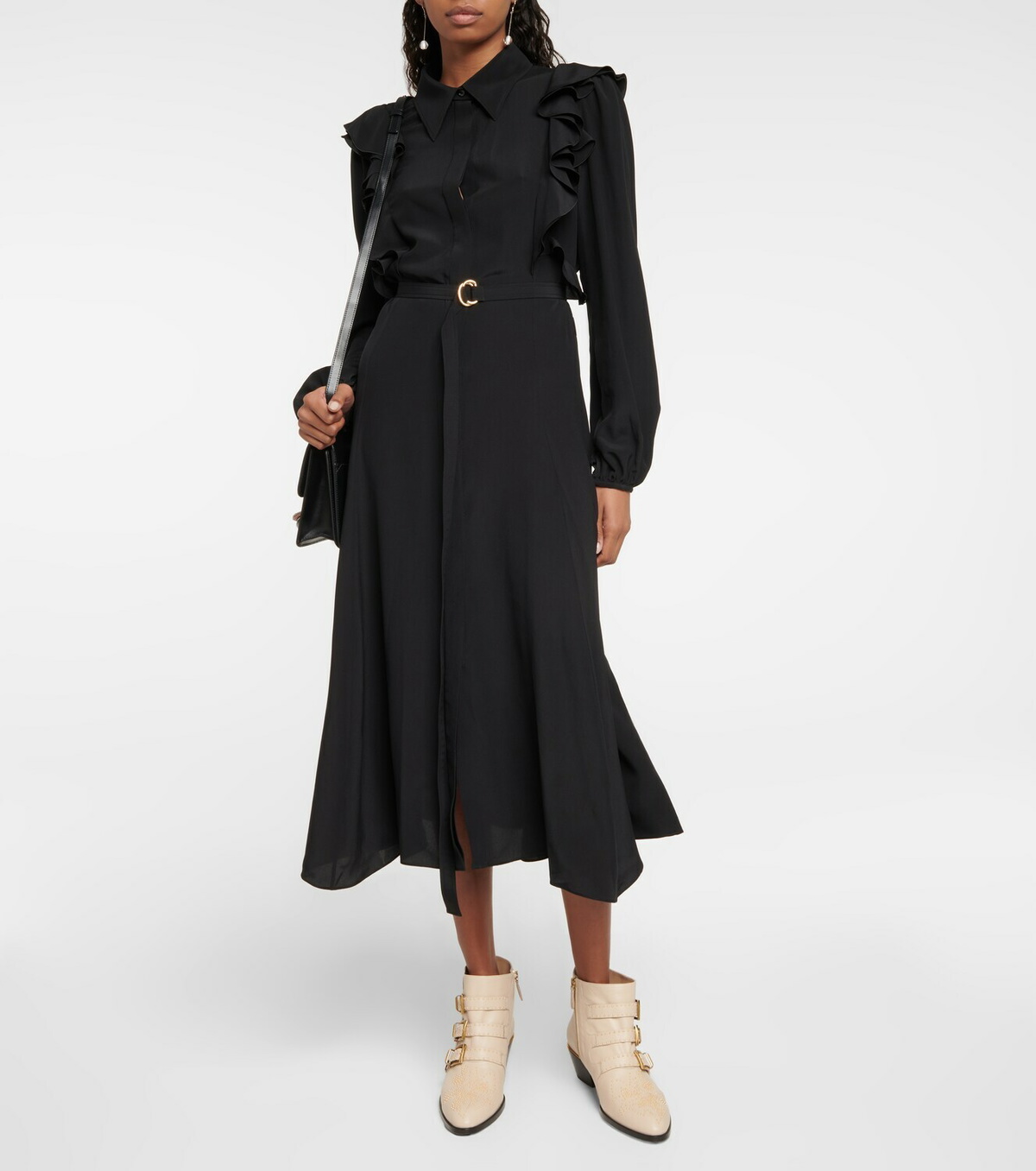 Chloe - Ruffled silk shirt dress Chloe