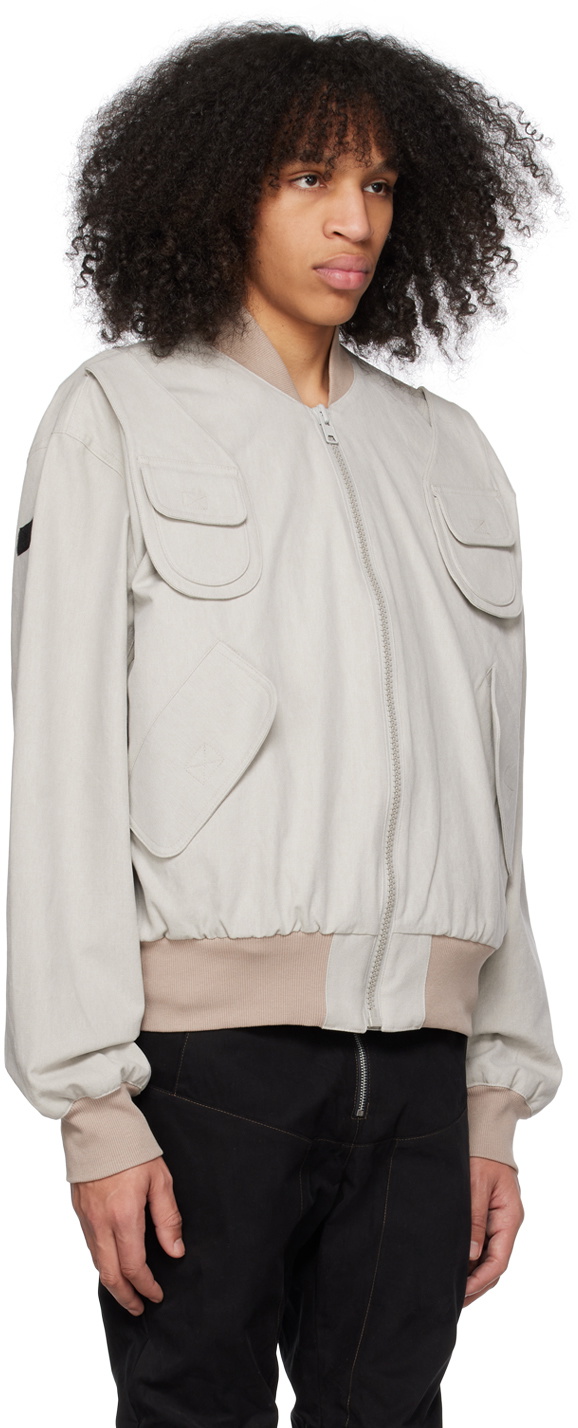 PM Projects SSENSE Exclusive Gray Bomber Jacket