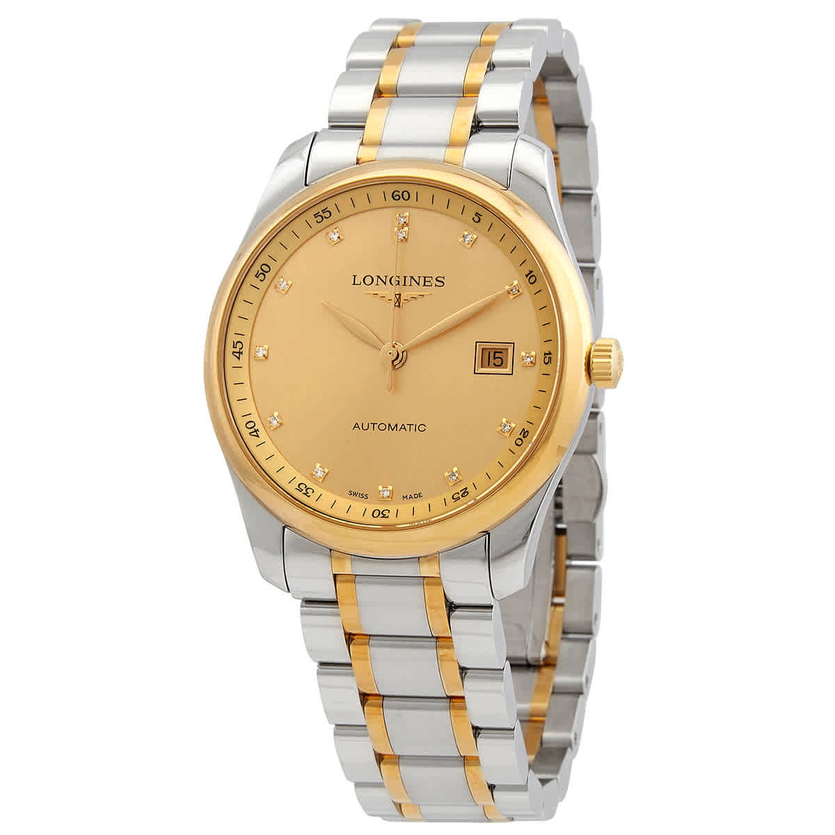 Longines Master Collection Automatic Diamond Champagne Dial Mens Watch ...