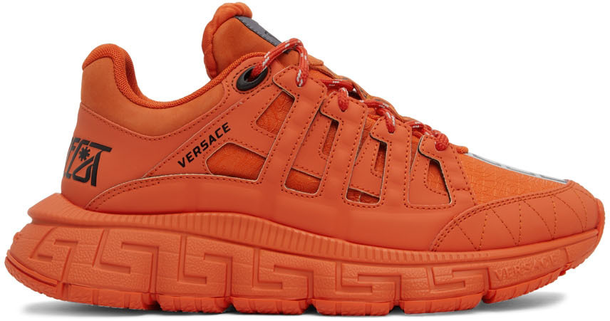 Versace Orange Trigreca Sneakers Versace