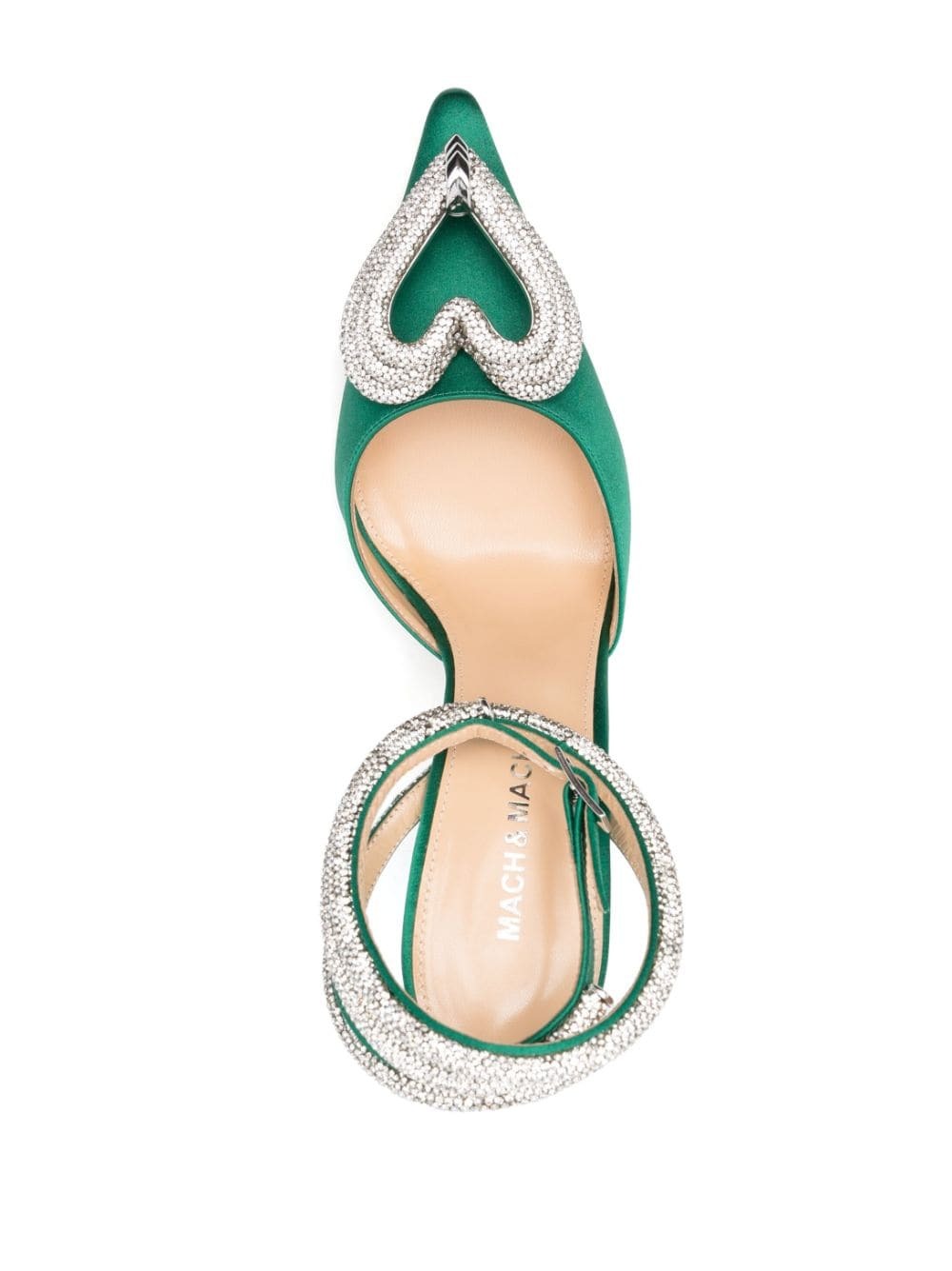 MACH & MACH - Triple Heart Satin High Heel Pumps MACH & MACH