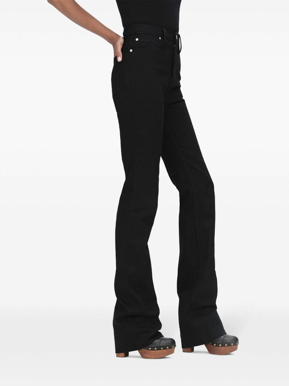 FRAME Black Slim Stacked Straight-Leg Jeans Frame Denim