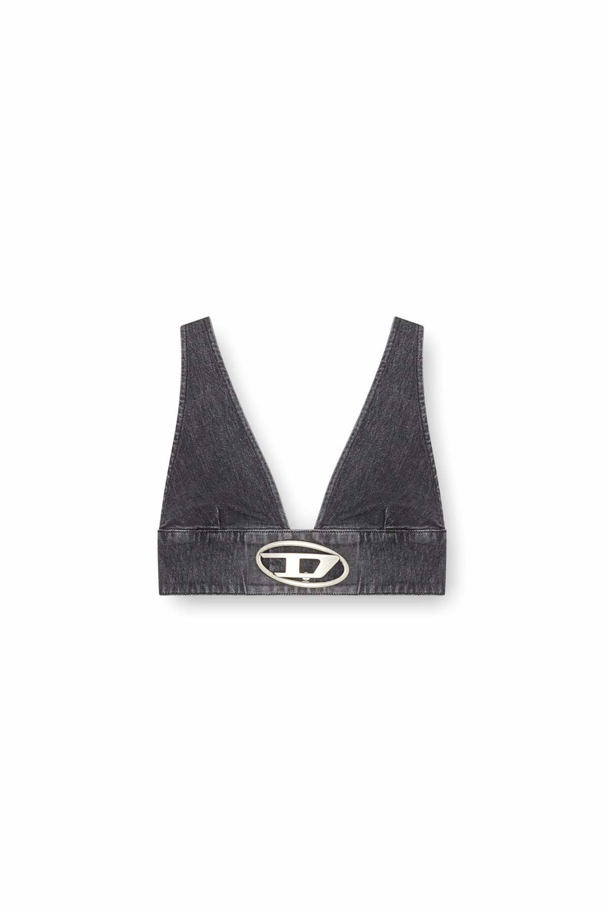 Diesel Denim bra top with Oval D plaque - Tops Womens in Black Diesel