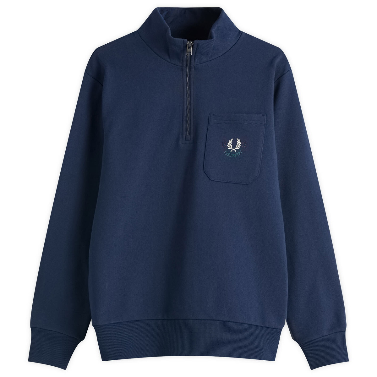 Fred Perry Men's Embroidered Champion Half Zip Sweatshirt in Tennis ...