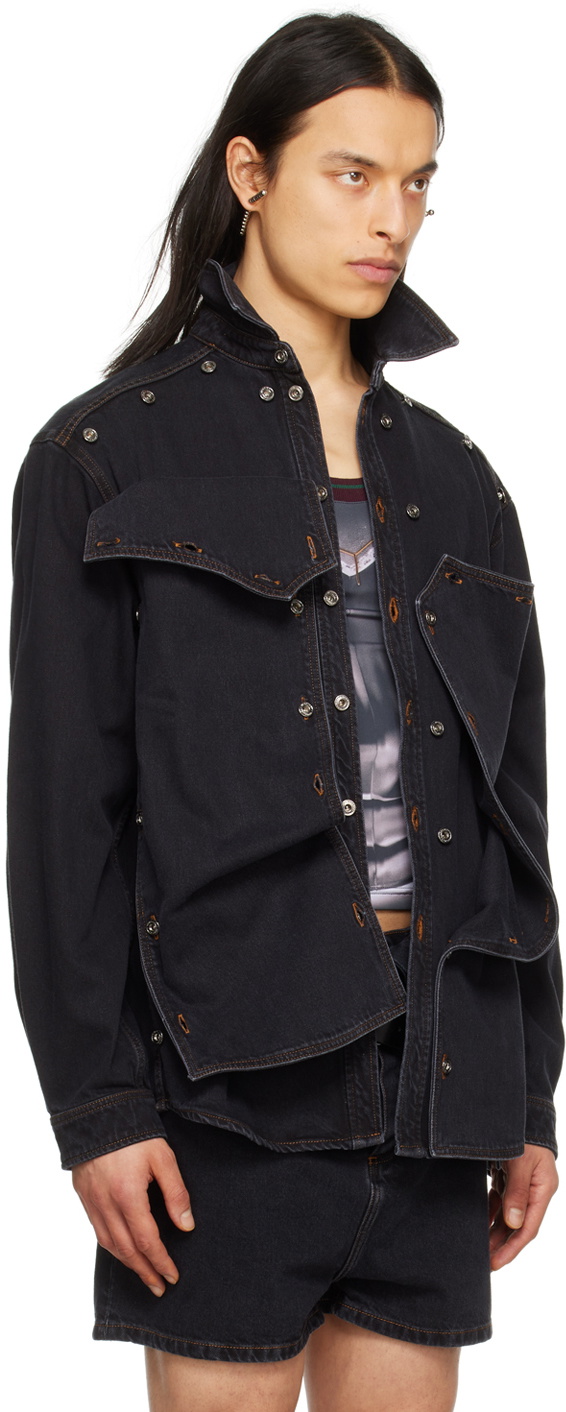 Y/Project Black Classic Button Panel Denim Shirt Y/Project