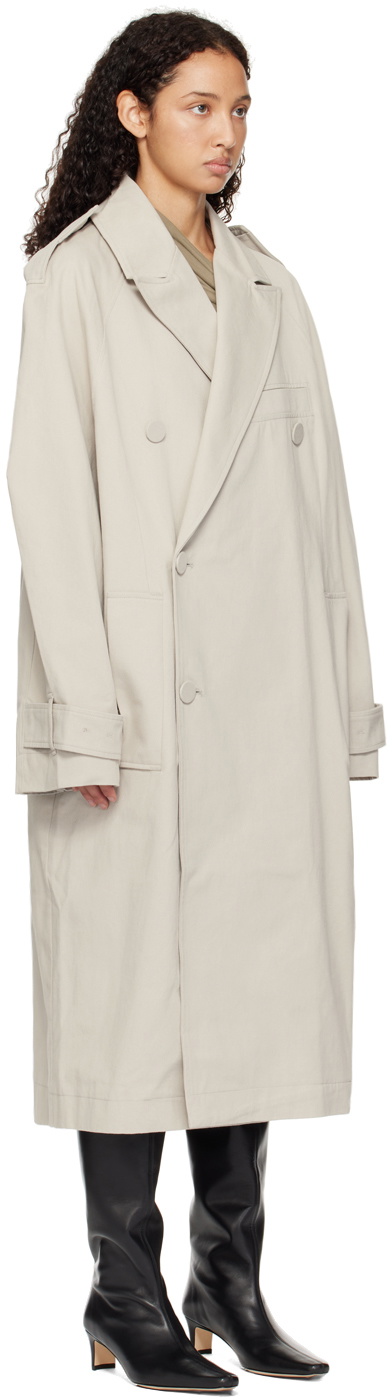 Entire Studios Taupe Double Breasted Trench Coat Entire Studios