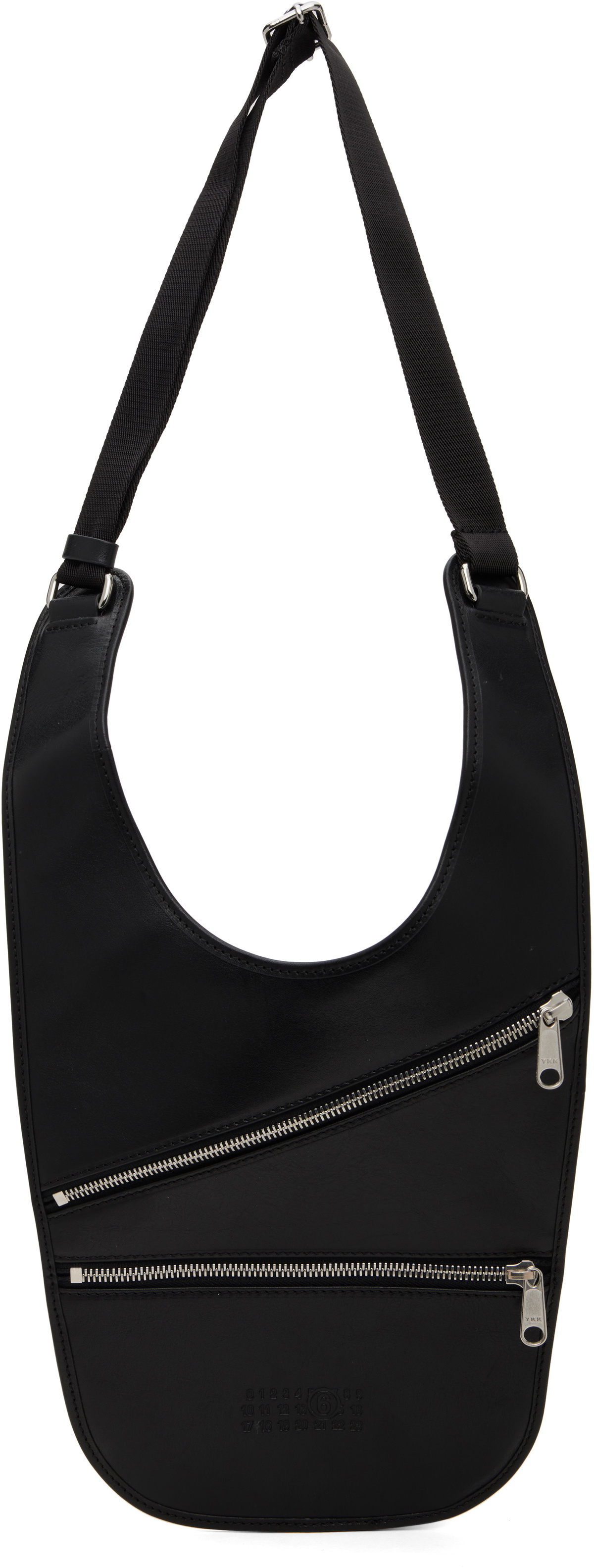 MM6 Maison Margiela Black Flat Saddle Mini Bag MM6 Maison Margiela