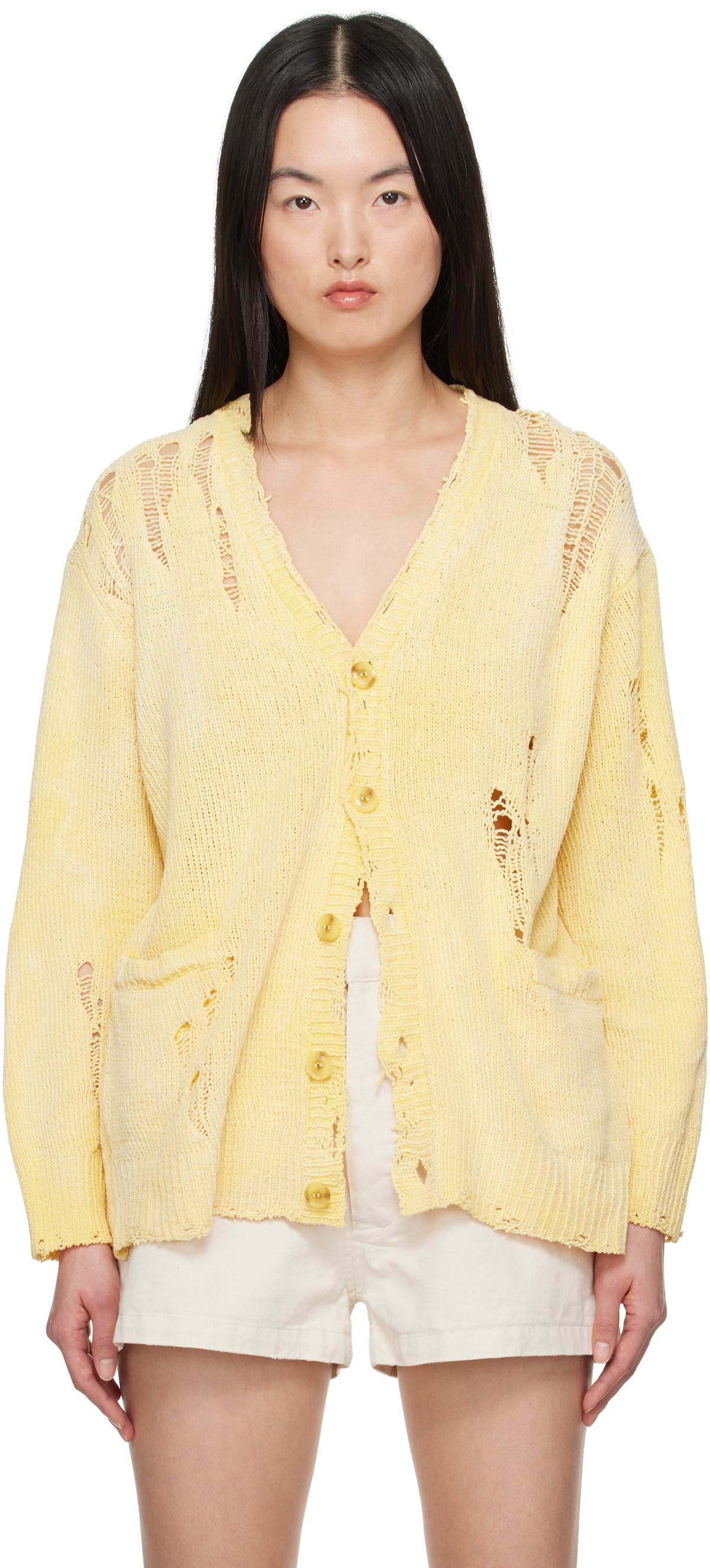 R13 Yellow Boyfriend Cardigan R13