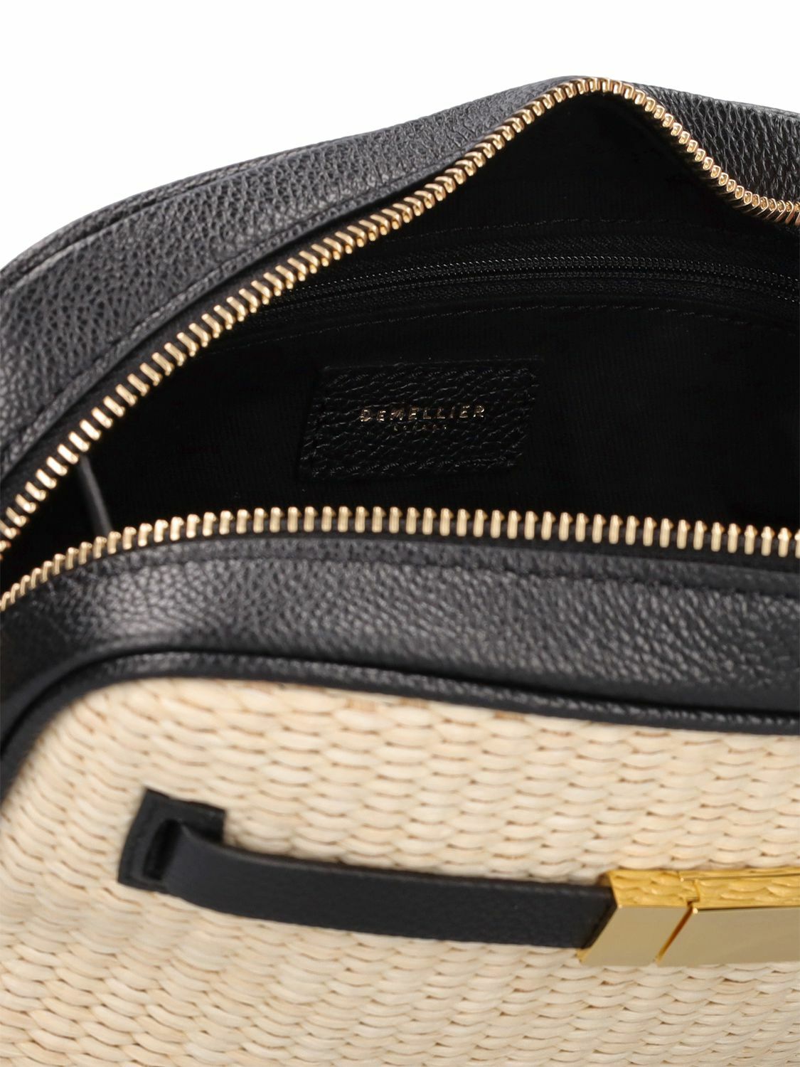 DEMELLIER New York Raffia & Leather Crossbody Bag DeMellier