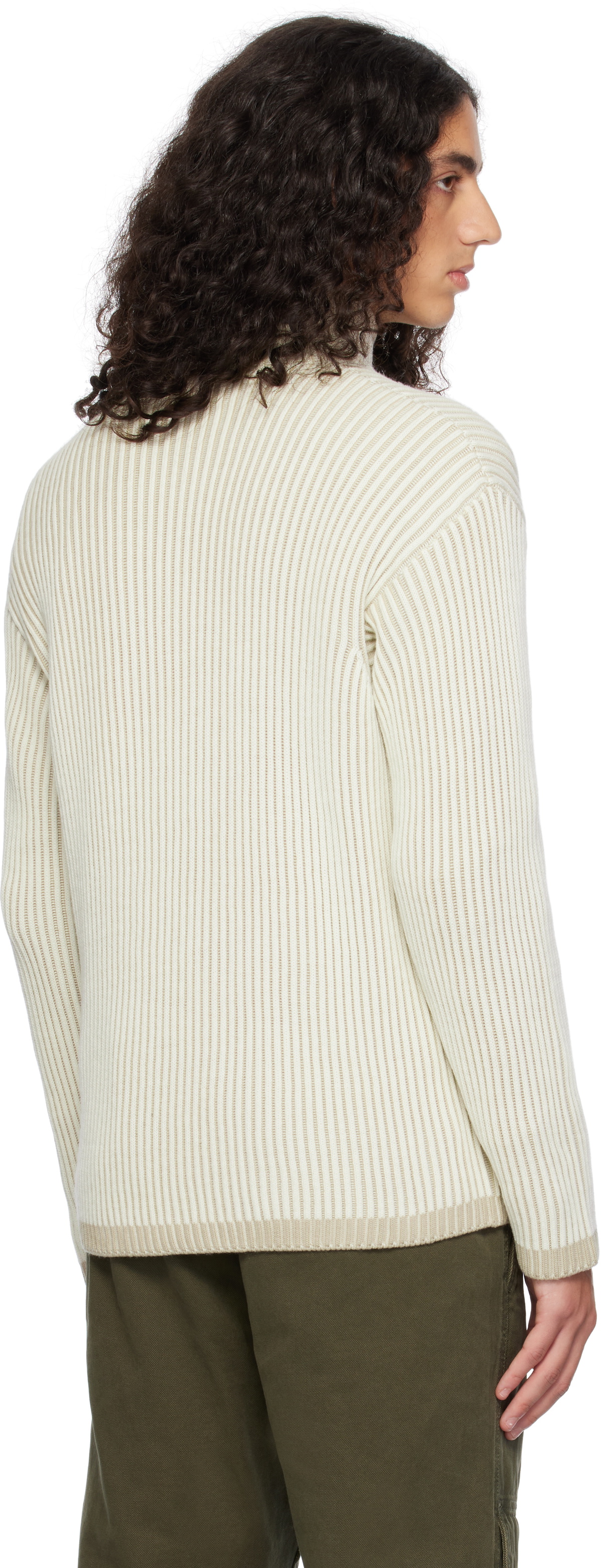 Stone Island Beige 516C1 Vanisé Full Rib RWS Wool Sweater Stone Island