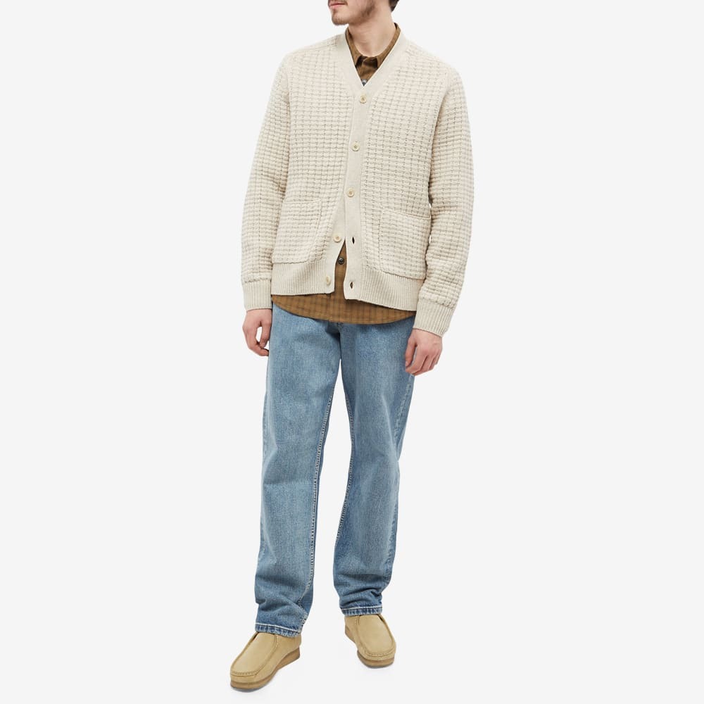 Adsum Men's Waffle Cardigan in Beige Adsum