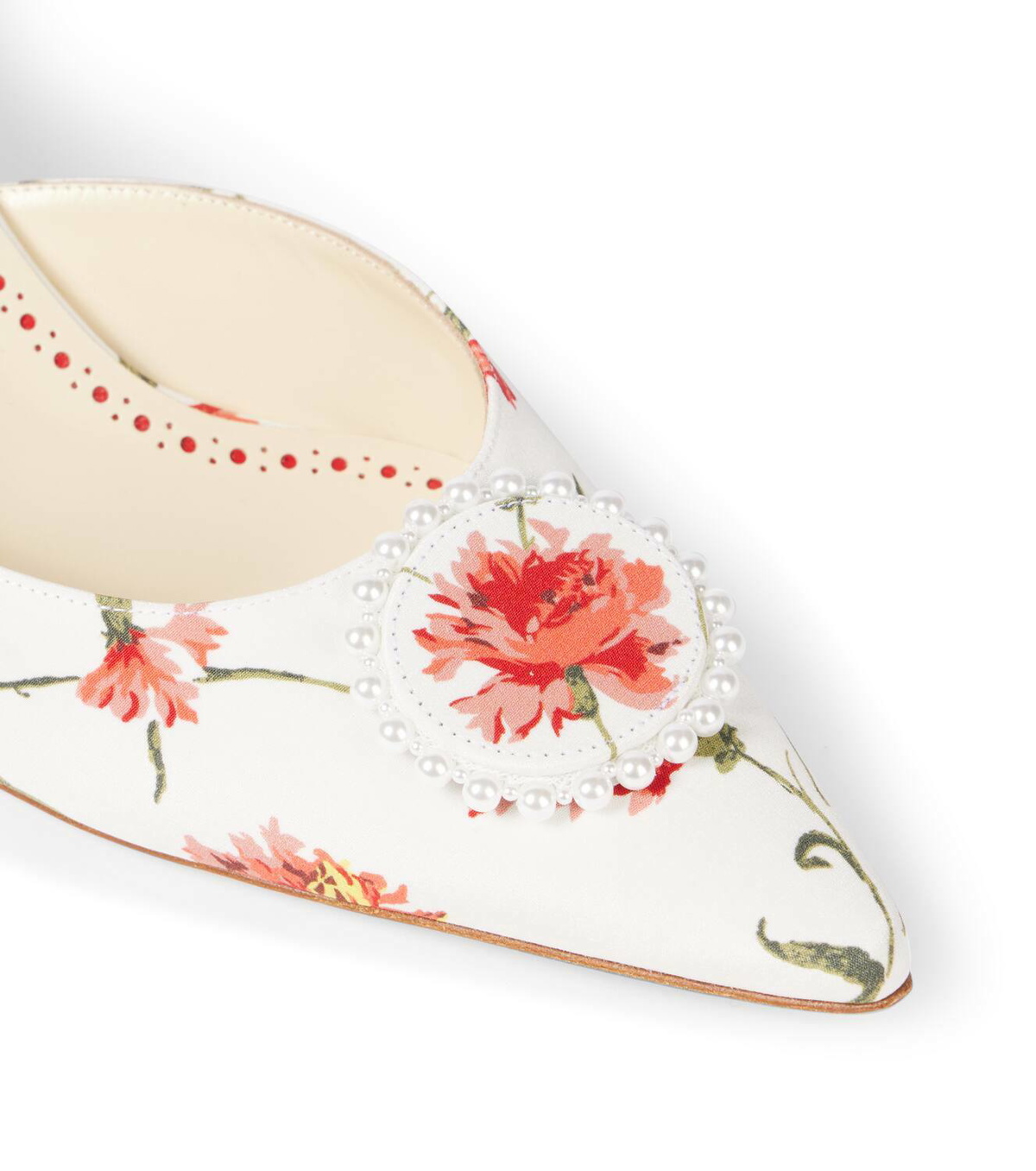 Manolo Blahnik Kifatmu 50 floral embellished satin mules Manolo Blahnik