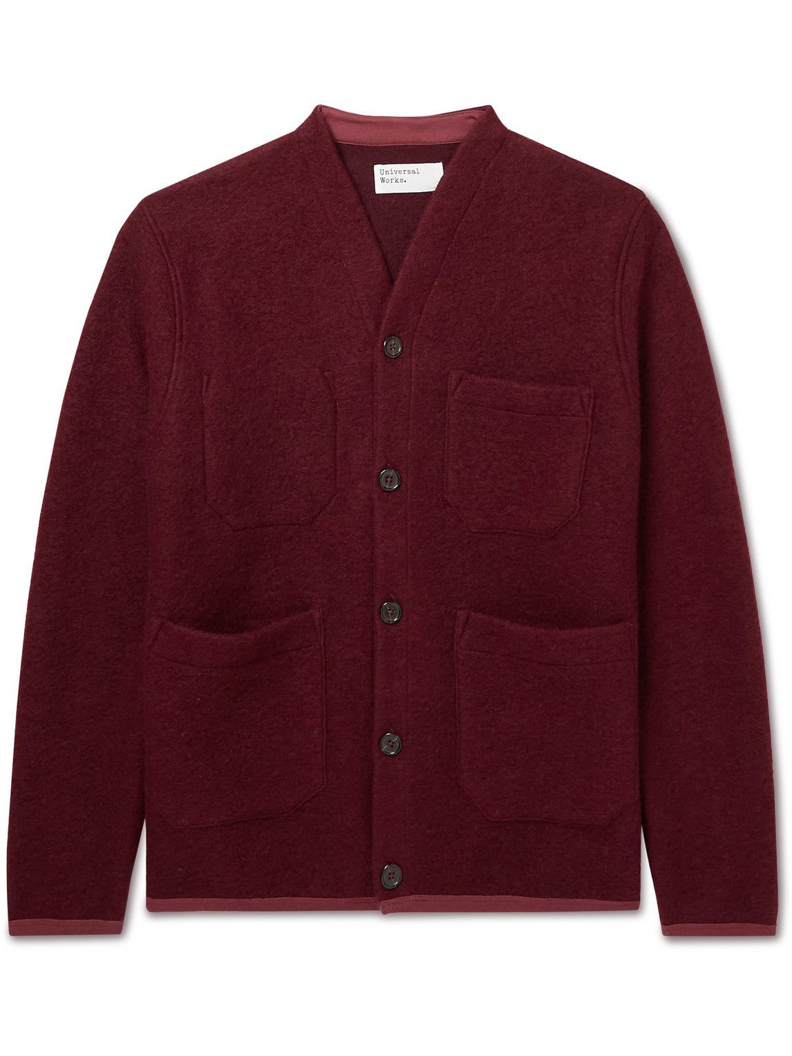 Universal Works - Wool-Blend Fleece Cardigan - Red Universal Works