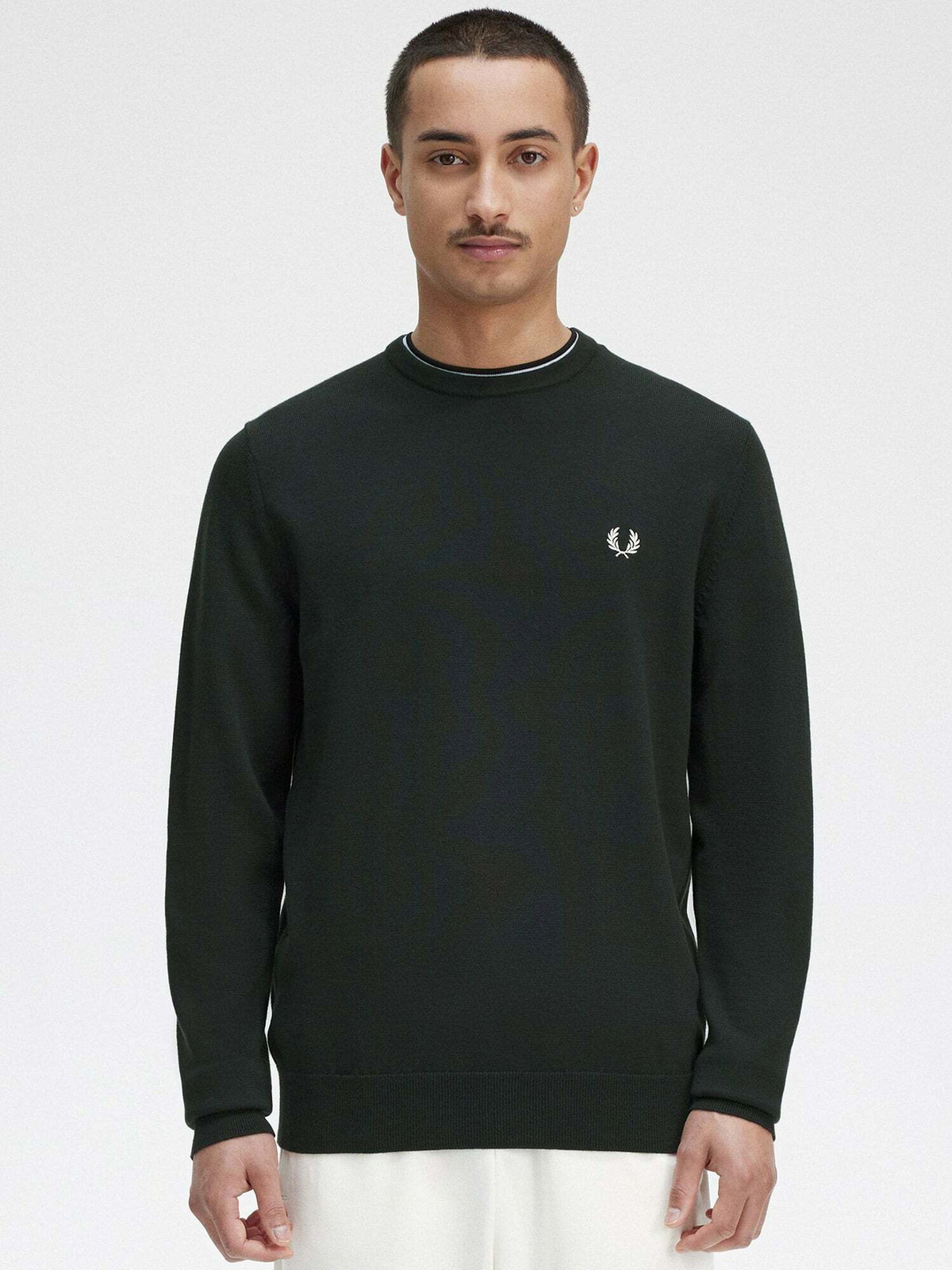 Fred Perry Sweater Green Mens Fred Perry